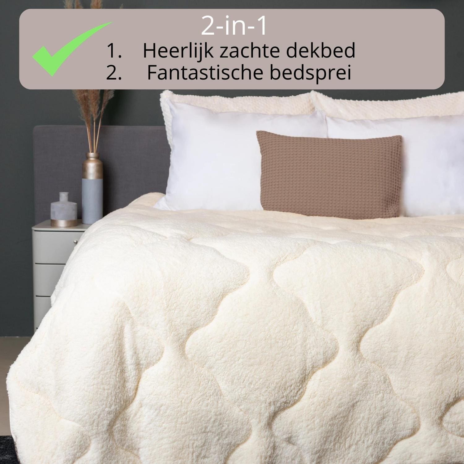 Sleeps Teddy Dekbed Crème 140x200 cm - Dekbed zonder overtrek ...