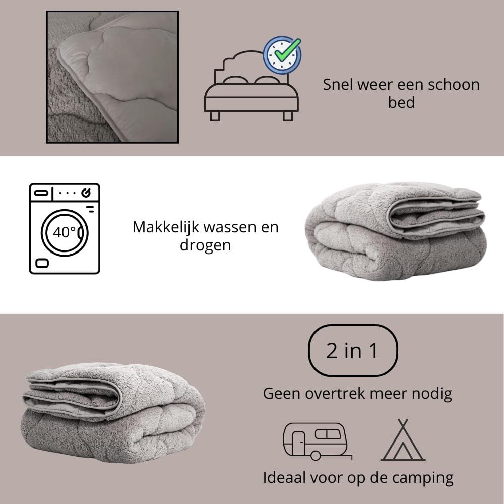 Sleeps Teddy Dekbed Taupe 240x200 cm - Dekbed zonder overtrek ...