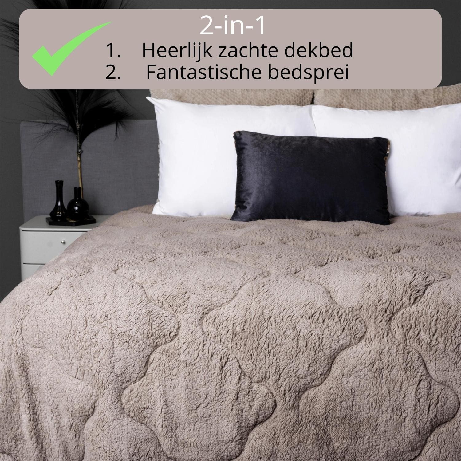 Sleeps Teddy Dekbed Taupe 240x200 cm - Dekbed zonder overtrek ...